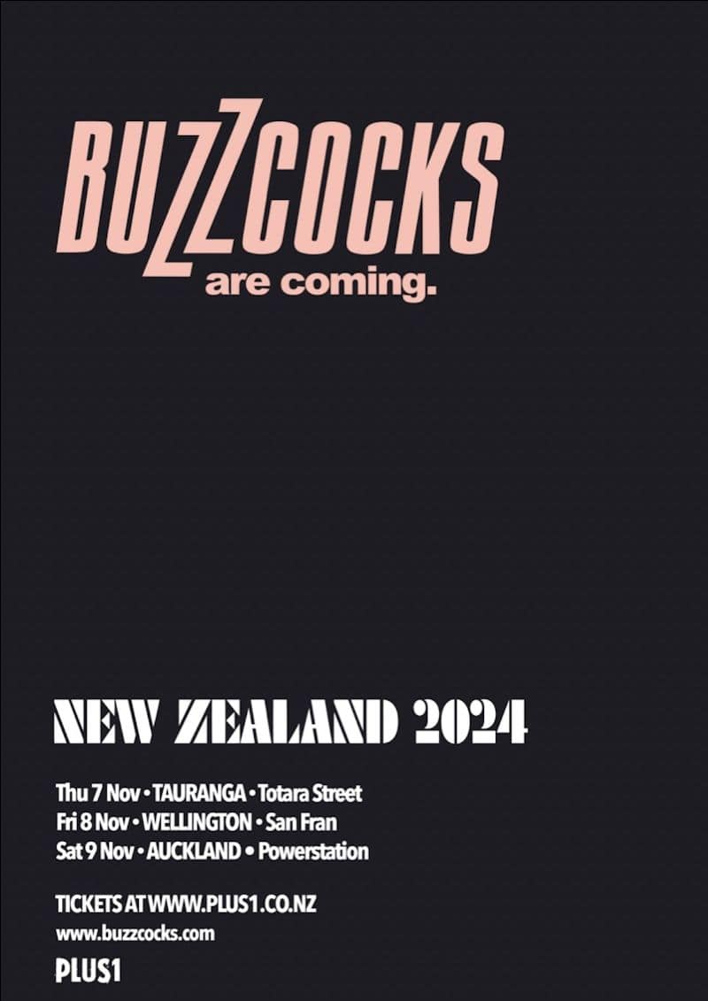 Buzzcocks Announce New Zealand Tour for November 2024